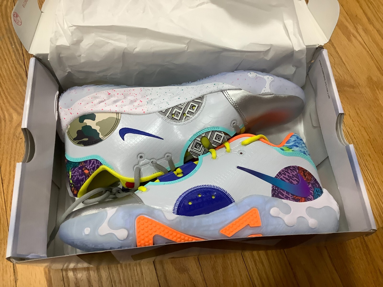 Nike PG 6 What The Paul George Yellow Orange Hyper Royal Silver 2022 ...