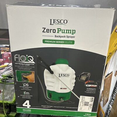 Lesco 4-Gallons Plastic Backpack Sprayer Zero Pump 18v Battery Premium ...