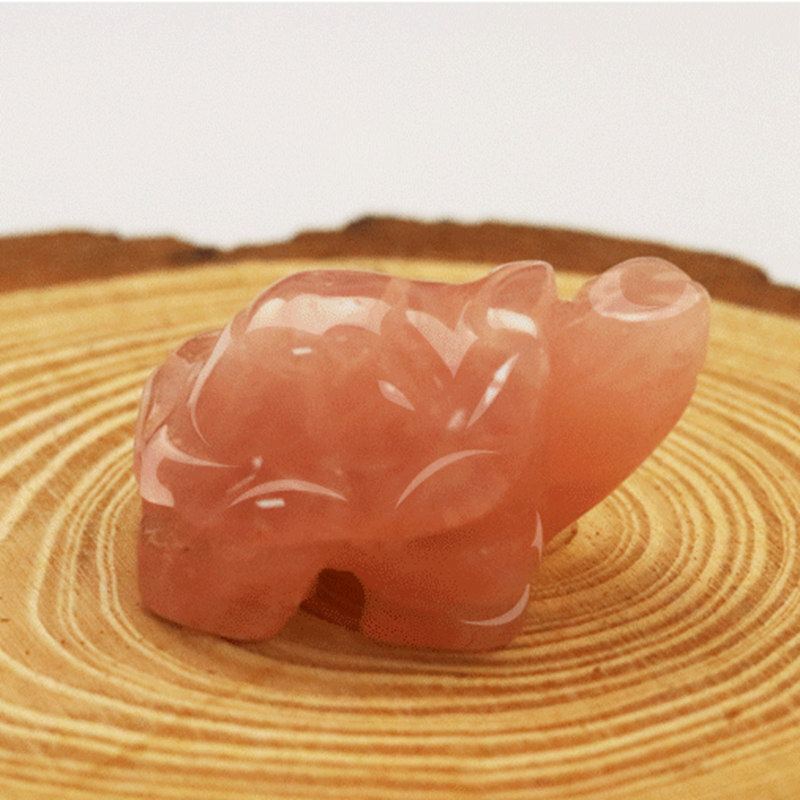 Natural Rose Quartz Crystal Tortoise Healing Stone Carved Oogway Animal ...