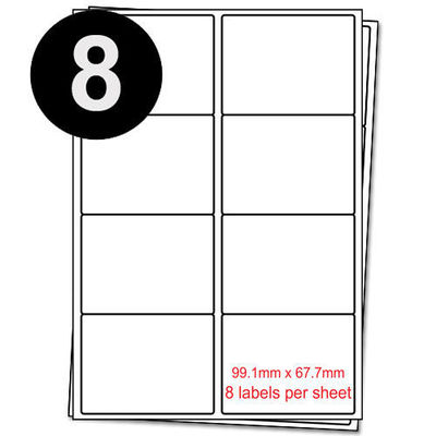 A4 8 labels Per Sheet-Self Adhesive Address Label Inkjet Copier Laser ...