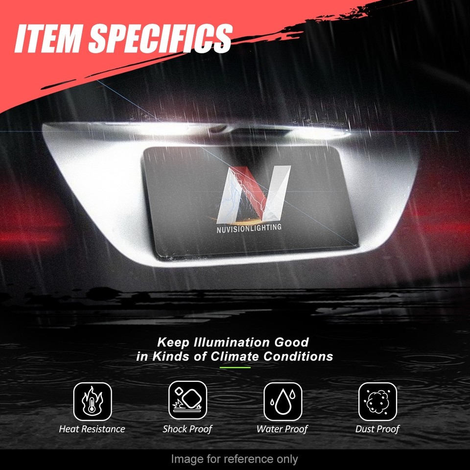 Nuvision LED License Plate Lights for Buick Chevrolet S10 GMC Pontiac ...
