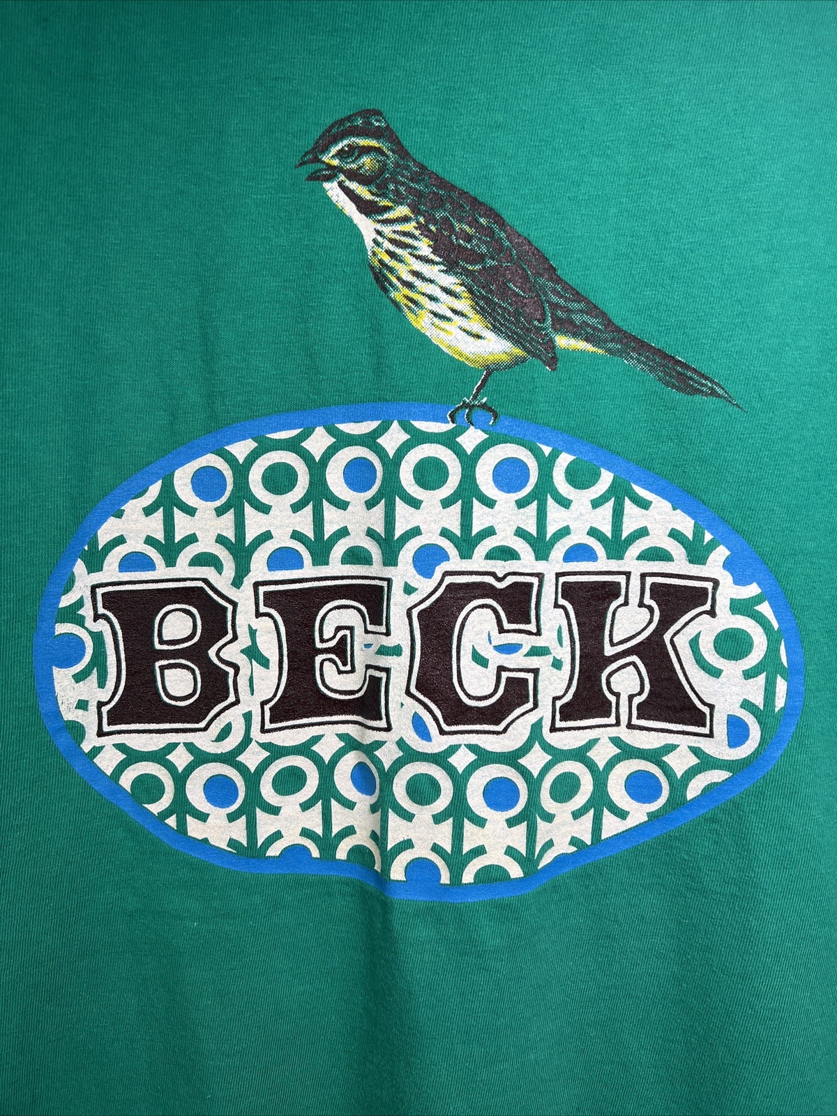 RARE Vintage 90s Beck Odelay Green Bird Shirt Large B… - Gem
