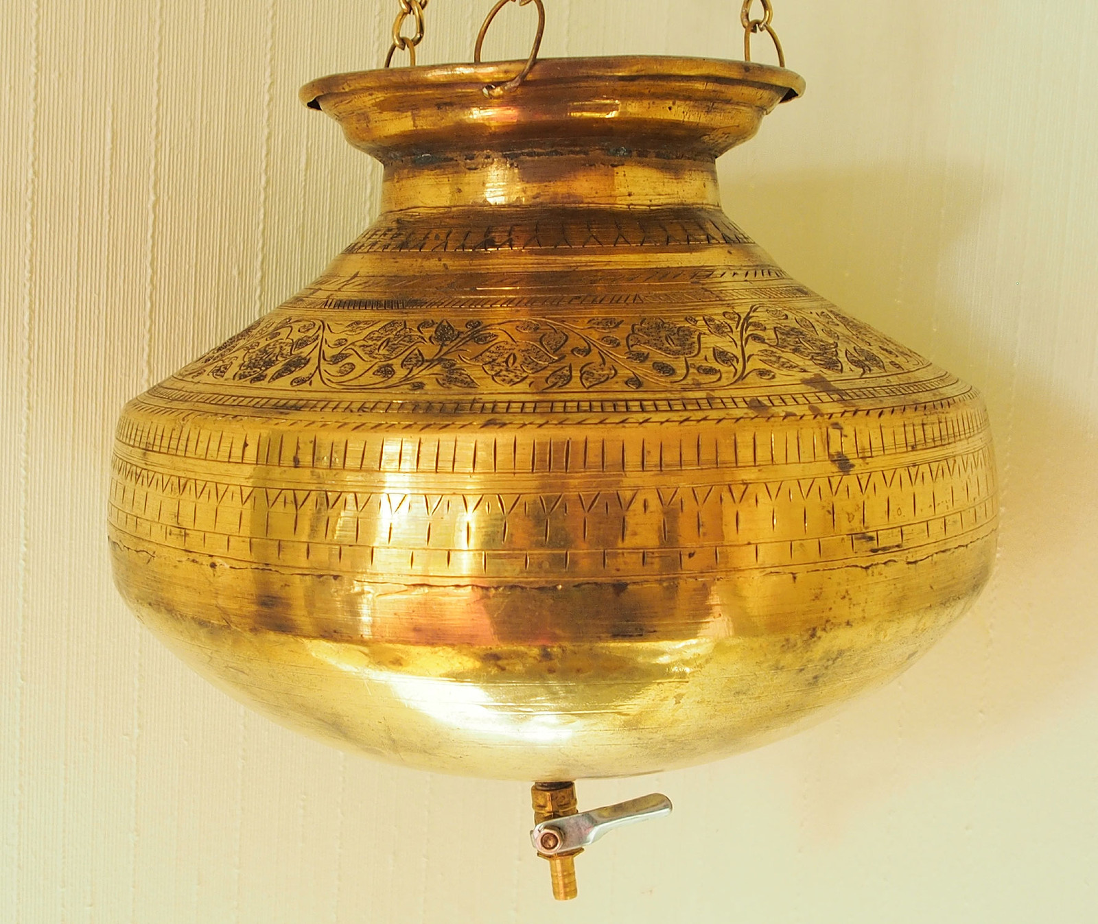 9 Liter antik orient Messing Ayurveda Shirodhara gefäß Dhara Vessel pot ...