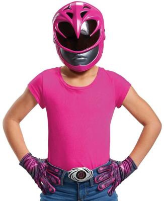 Pink Ranger Mask Gloves Power Rangers Fancy Dress Halloween Costume ...