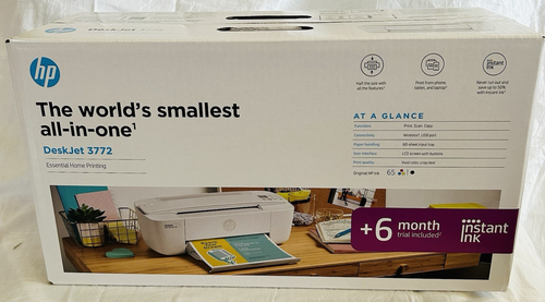HP Deskjet 3752/3755/3772 Printer All-in-One-Wireless Print+Free HP 65 ...