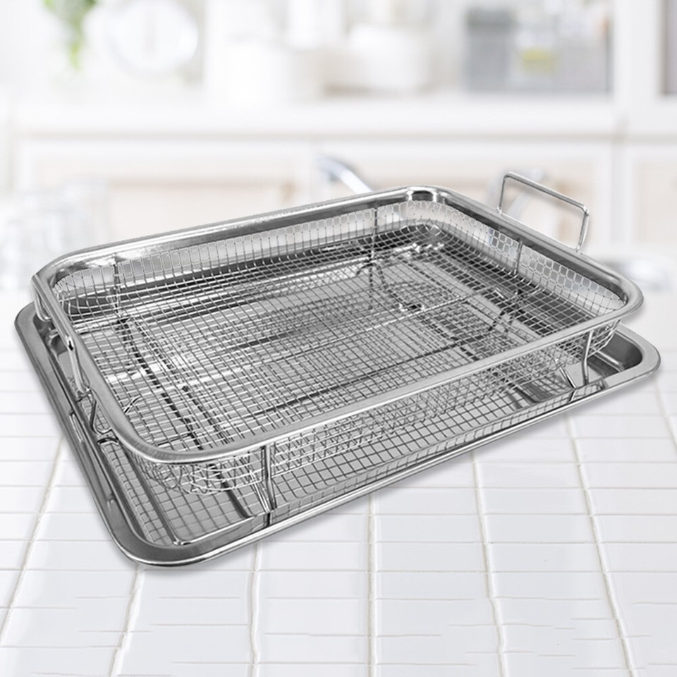 Microwave Baking Tray BBQ Baskets Tools with Clip (Stainless Steel ...