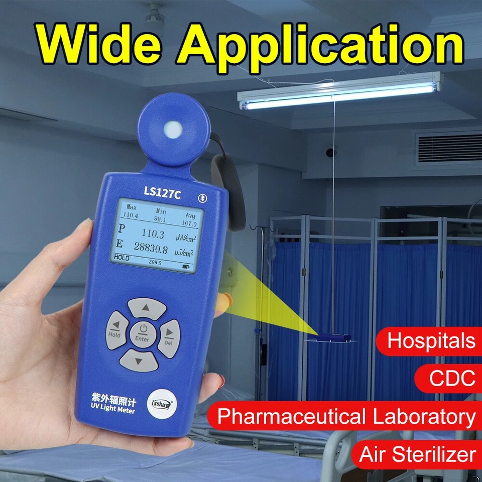 Uv Meter Digital Uvc Light Radiometer 254nm Germicidal Lamp High ...