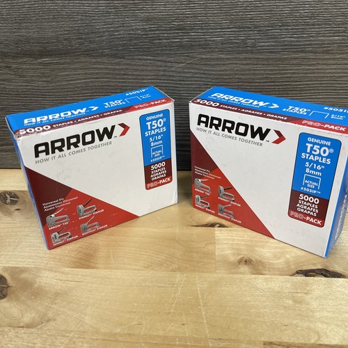 2 Pack Arrow Fastener T50 Staples 5/16" 505IP - 5000ct Each New | eBay