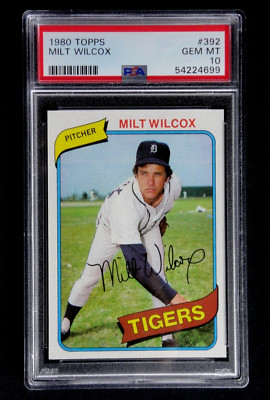 MILT WILCOX 1980 TOPPS BASEBALL CARD #392 PSA 10 GEM MINT GRADED ...