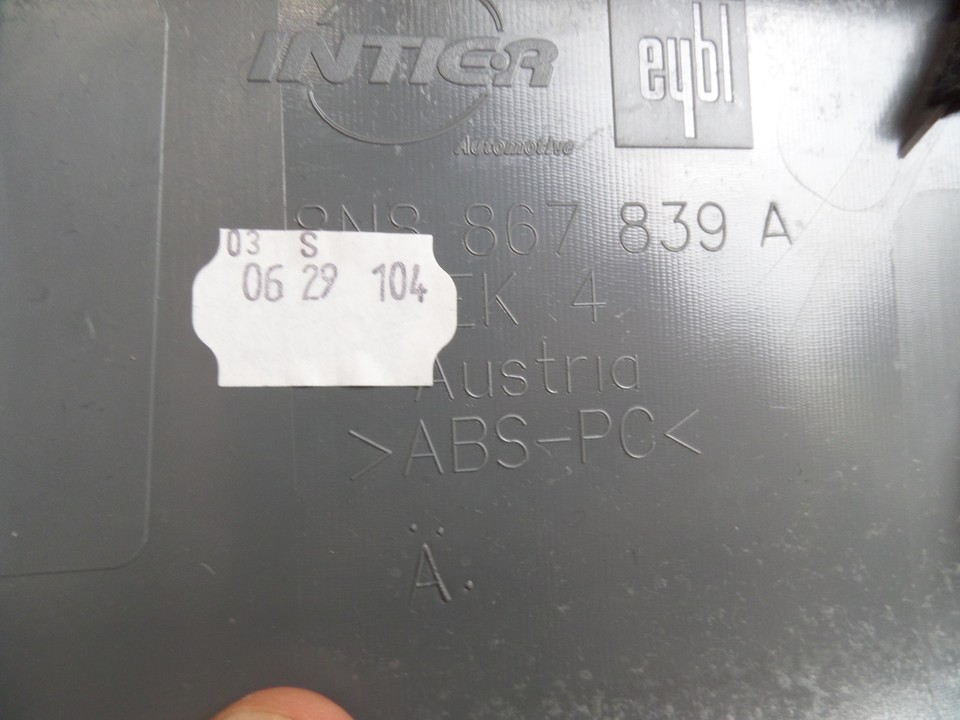 Audi TT Rear Headliner Trim By Hatch Grey MK1 00-06 OEM 8N8 867 839 A ...