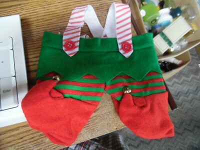 Creative Worldwide elf suspenders & pants with jingle bells felt treat ...