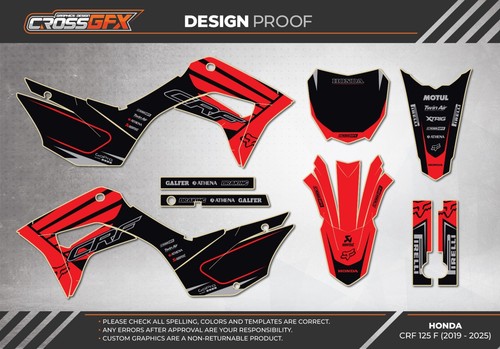 2019 2020 2021 2022 2023 2024 2025 CRF 125 F Graphics Kit HONDA CRF125F ...