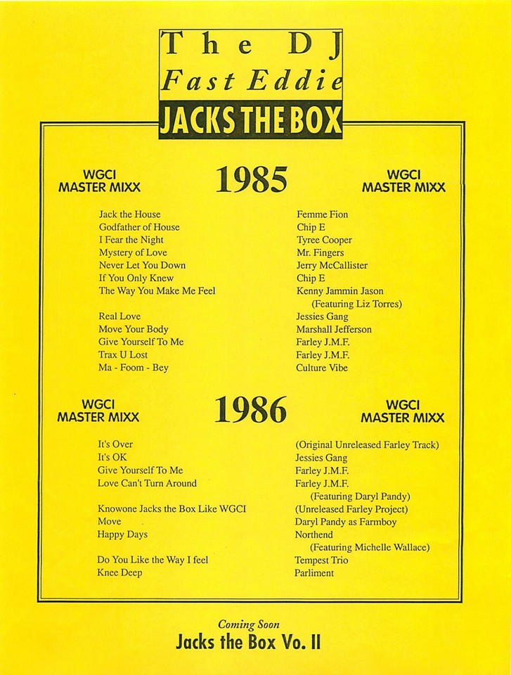 Mike Hitman Chicago House Mix House WGCI "JACKS THE BOX 1985-86 FAST ...