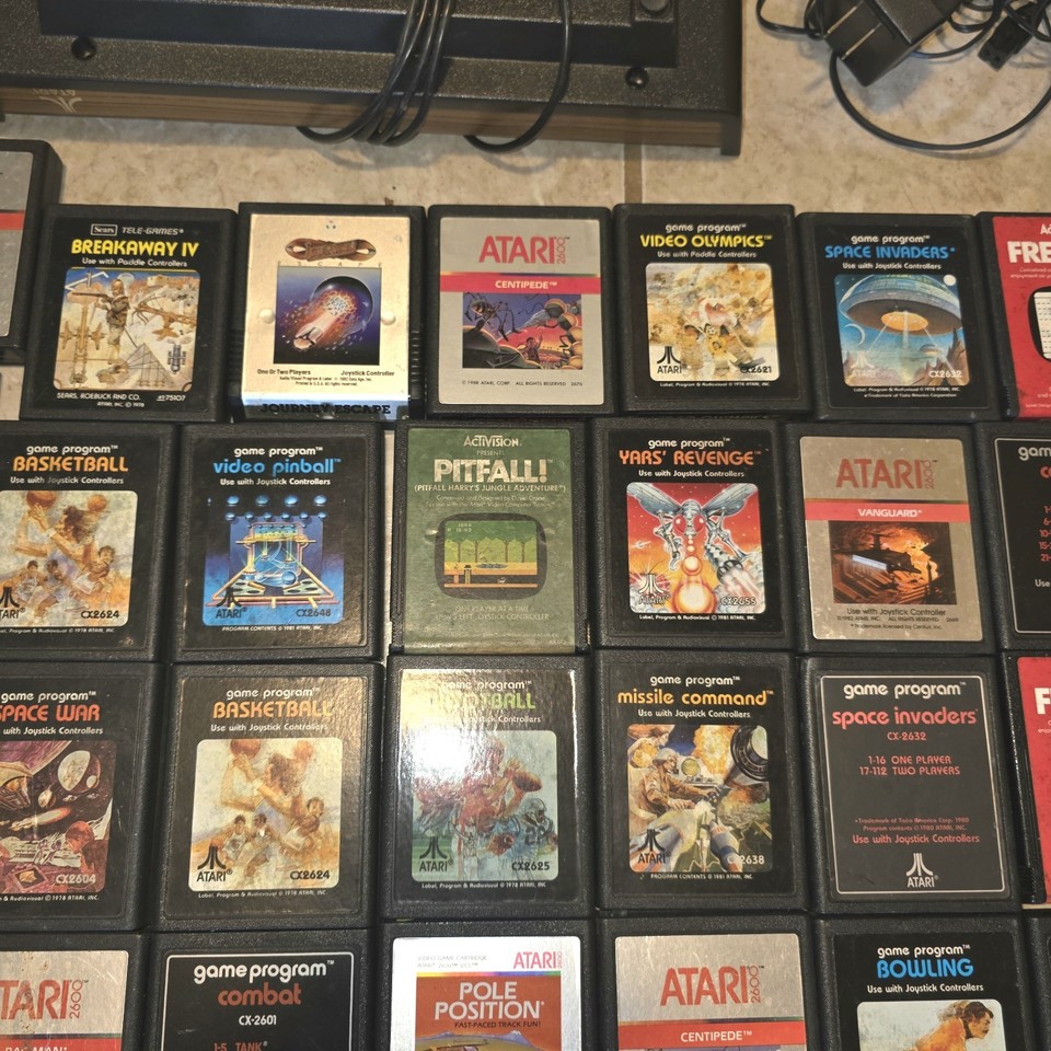 Atari 2600 Console - Lot of 3 - Plus 40 Games - Joysticks - Paddles ...