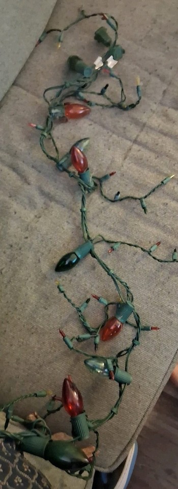 Vintage multicolor large bulb Christmas lights - 25 bulb strand + spare ...