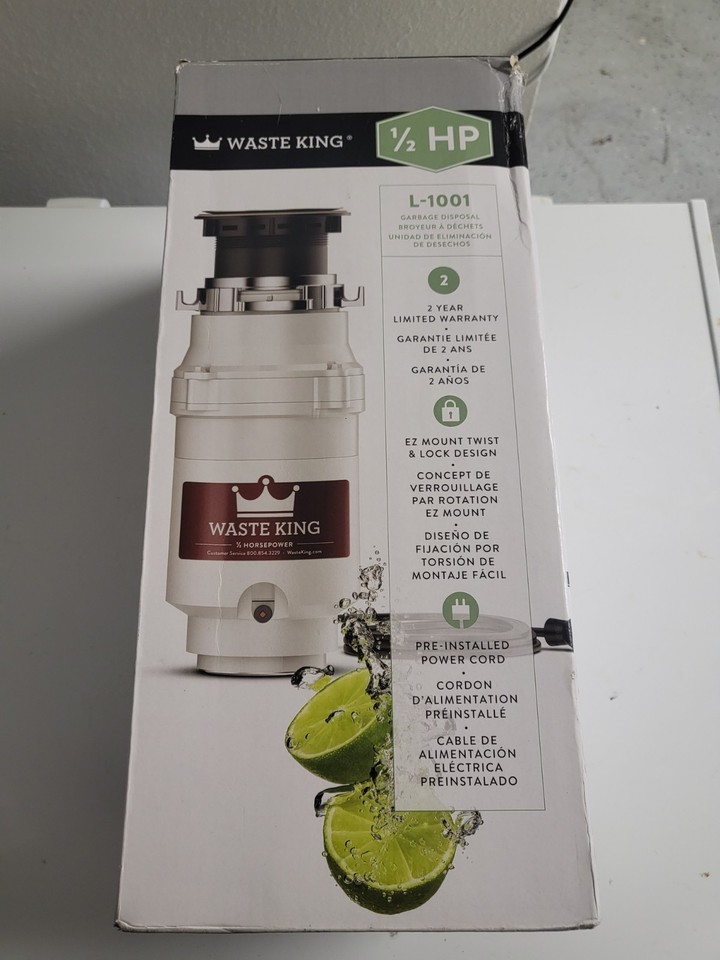 Waste King L-1001 Garbage Disposal with Power Cord, ½ Hp, 2600 RPM ...