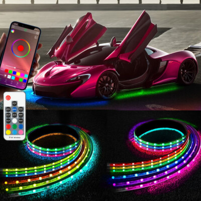 6 PCS RGB LED Underglow Light Lighting Kit Strips For Chevy Corvette C8 ...