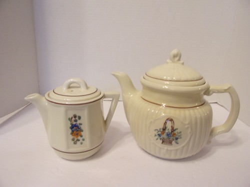 PORCELIER TWO TEAPOTS ONE CUP & FOUR CUP | eBay