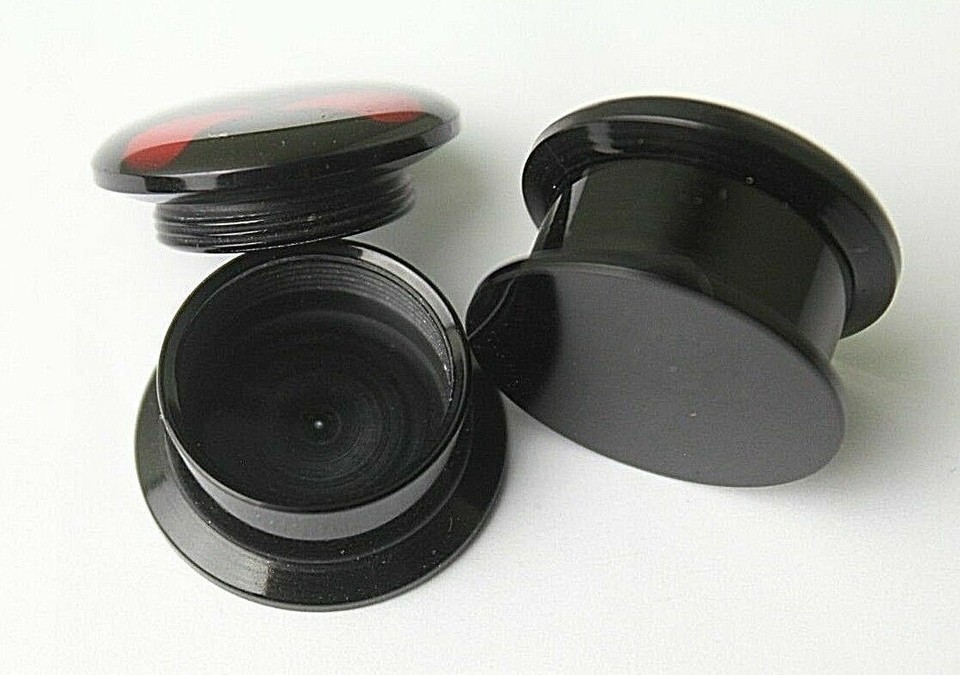 Scary Face Screw Fix Acrylic Ear Plug Flesh Tunnel Stretcher Halloween ...