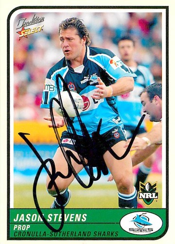 Signed 2005 CRONULLA SHARKS NRL Card JASON STEVENS | eBay