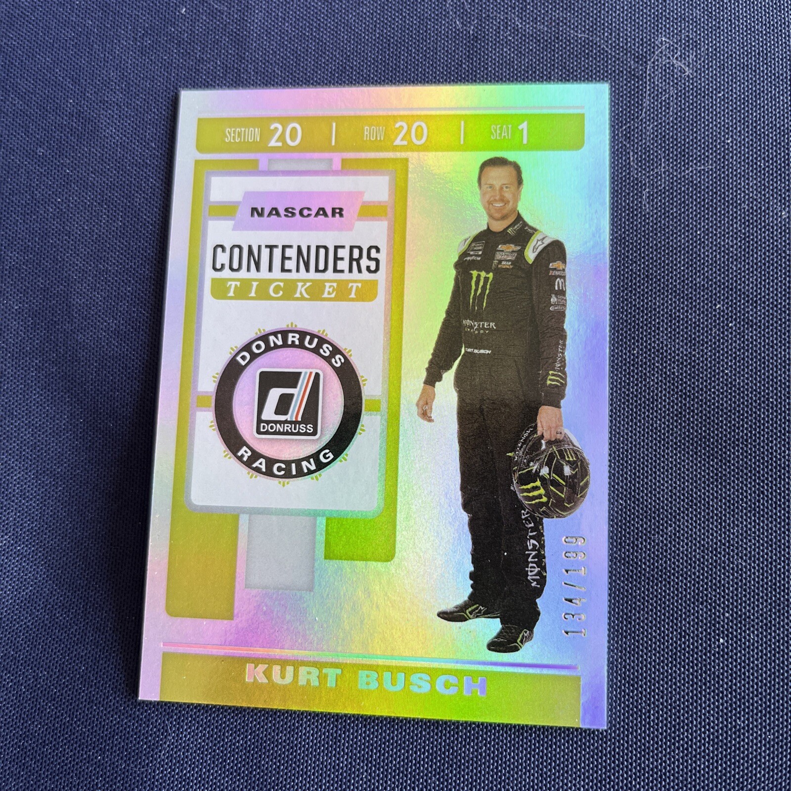 2020 Panini Donruss NASCAR Contenders Holographic 134/199 Kurt Busch # ...