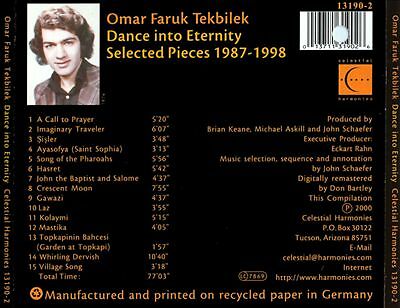 Dance Into Eternity by Omar Faruk Tekbilek (CD, 2000) for sale online ...