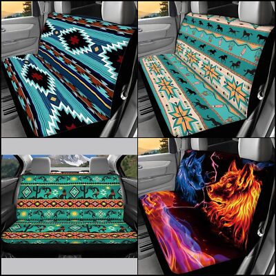 WELLFLYHOM Aztec Print Universal Rear Split Bench Seat Cover for Cars ...