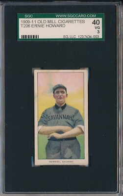 1909-11 T206 OLD MILL - ERNIE HOWARD - SGC 40 VG 3 (SVSC) | eBay