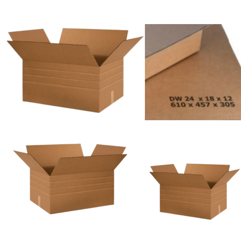 24x18x12" ANY QTY (610x457x305mm ) Double Wall Cardboard Boxes/Long ...