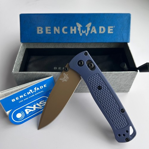 Benchmade-Bugout Folding Knife CPM-S30V Blade, Blue Grivory Handle ...