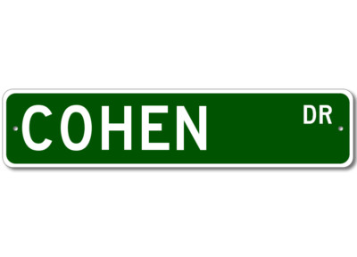 Cohen Drive Street Sign Personalized Custom Last Name Metal Sign ...