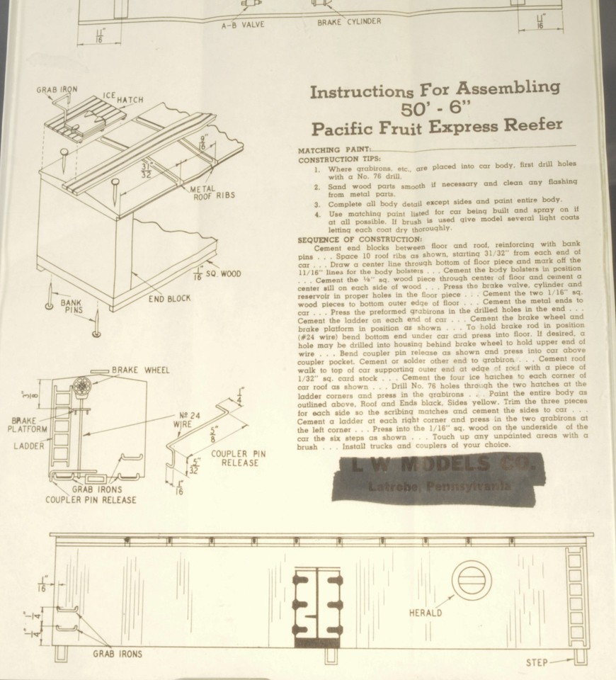 Ye Old Huff N Puff 50' PFE Wood Reefer HO Craftsman Kit | eBay