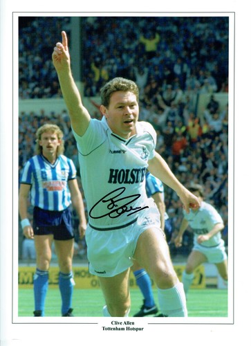 Clive ALLEN Signed Autograph Spurs Tottenham Hotspurs 16x12 Photo AFTAL ...