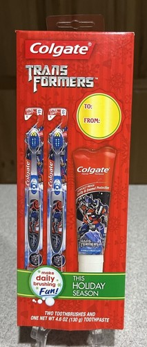 Colgate Transformers 2 manual Toothbrushes 1 tube Toothpaste 4.6 oz ...