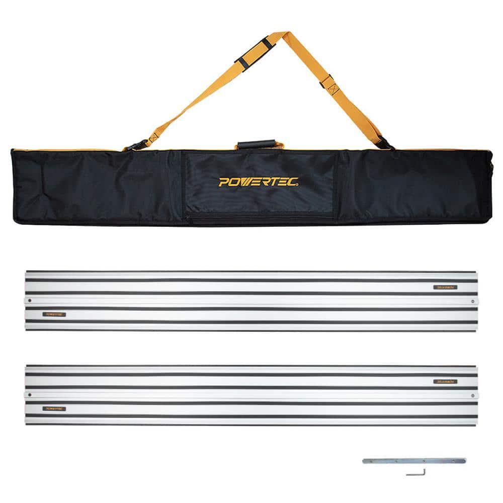 POWERTEC Saw Track Guide Rail Set for DeWalt Aluminum w/ Carrying Bag ...