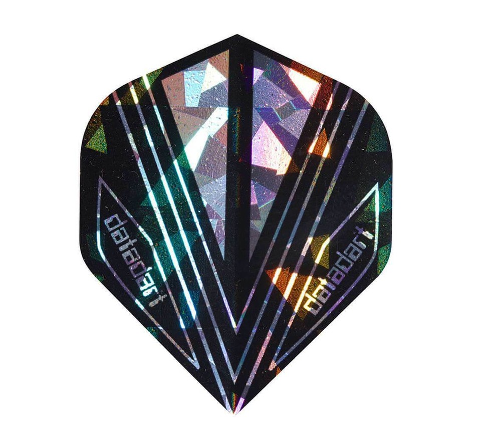 Datadart CMF 16 black hologram standard shape dart flights 5 sets | eBay