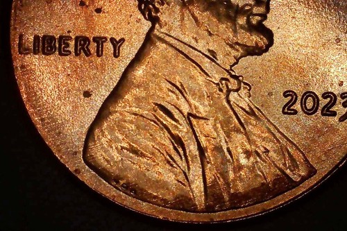 Multi Error Coin - 2023 P Lincoln Cent - Grease Doubling Chips Etc ...