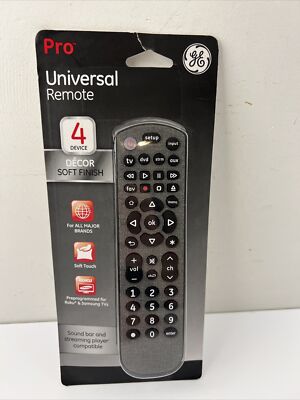 GE Universal Remote 4 device for Samsung, Vizio, LG, Sony, Sharp, Apple ...