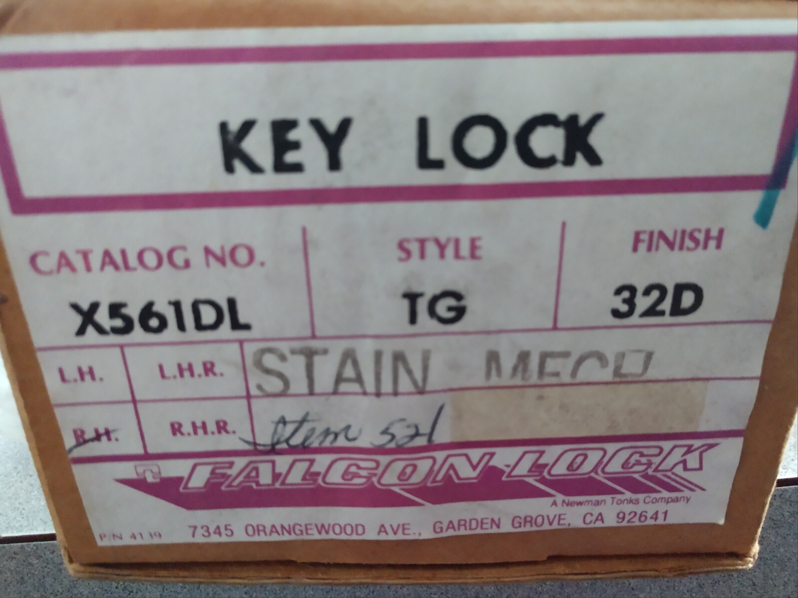 FALCON LOCK X561 TG CLASSROOM US32D 2 3/4" BS GRADE 1 FOR SFIC LESS ...