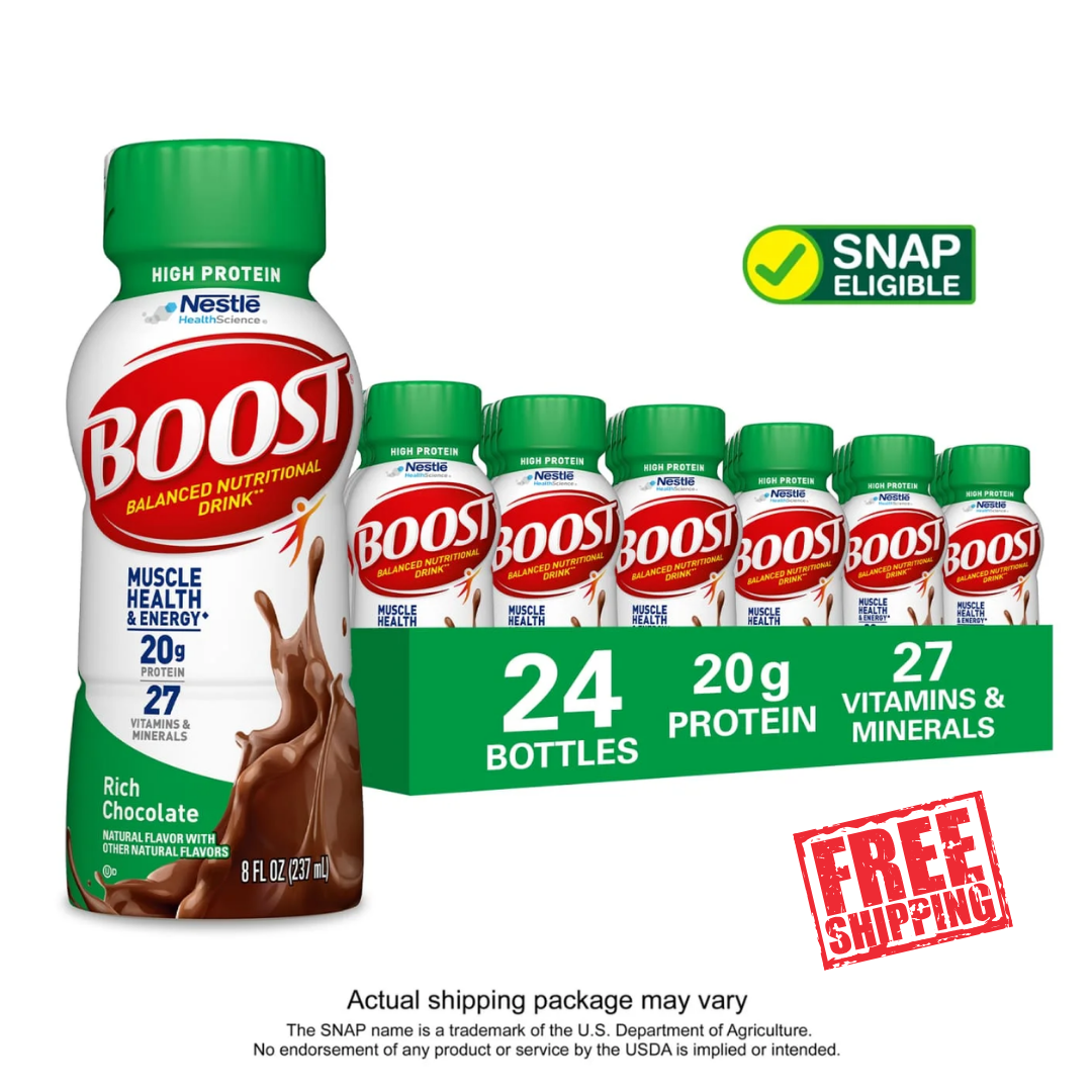 BOOST High Protein Nutritional Drink, Rich Chocolate, 20g Protein, 24 ...