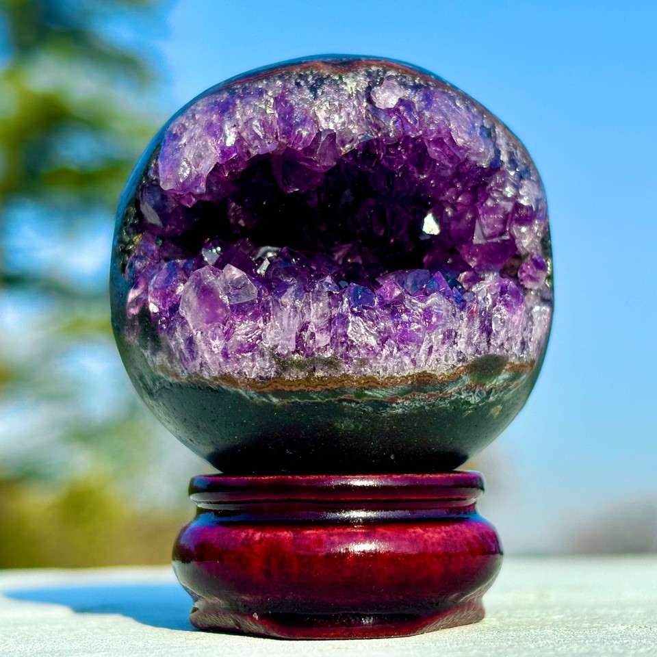 132G Natural Amethyst Opening Smile Cave Quartz Carving Crystal Healing ...