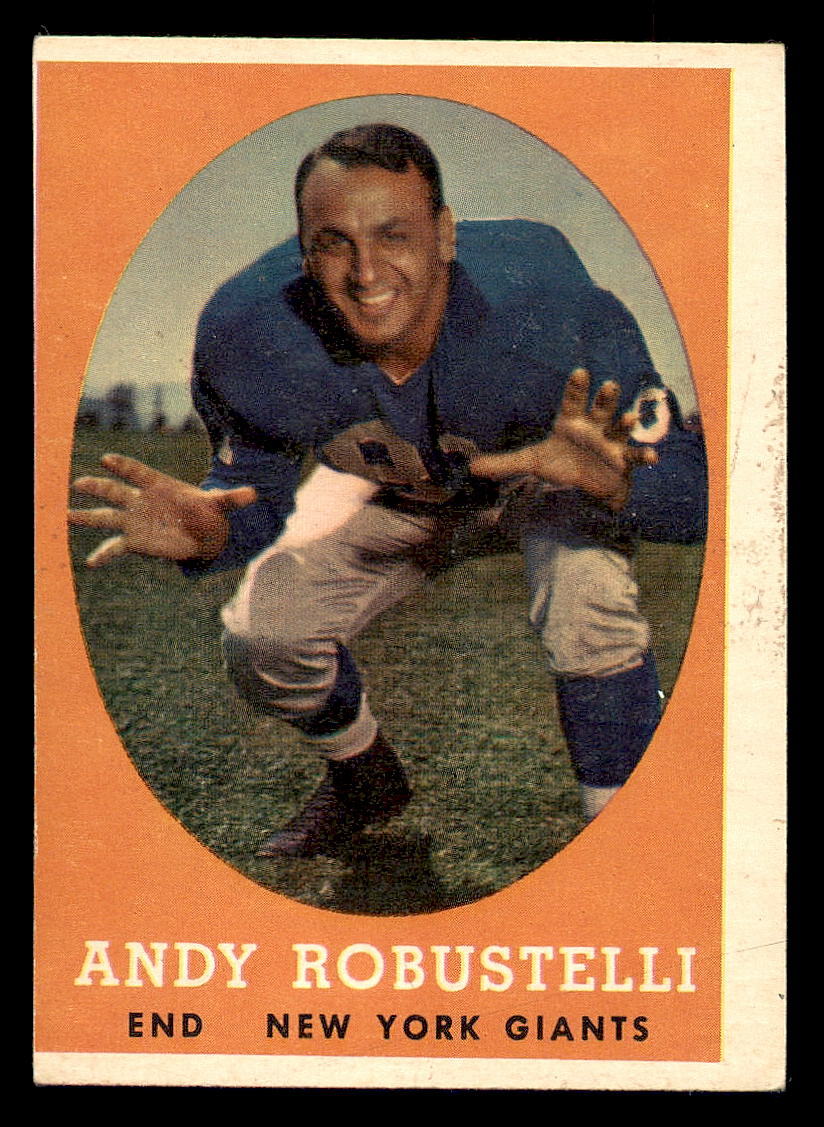 1958 Topps #15 Andy Robustelli Actual Scan of the Card Condition: EX | eBay