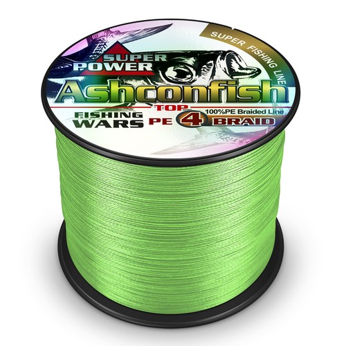 100M-2000M Fluorescent Green Braided Fishing Line Multifilament Braid ...