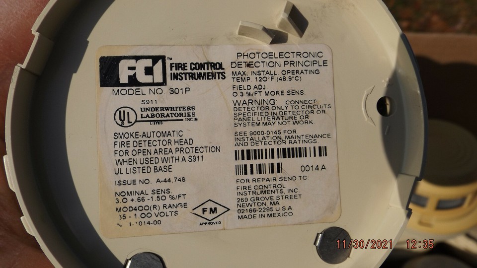 (1) FCI Gamewell 301P Photoelectronic Detector..Very Rare And Only Ones ...