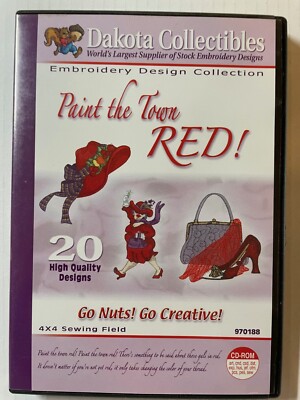 Dakota Collectibles Paint the Town Red (Hat,Shoes,Clothing) Embroidery ...