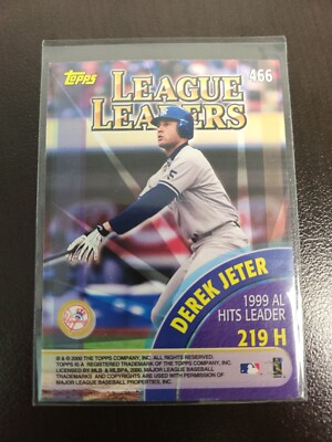 2000 Topps Derek Jeter Luis Gonzalez LEAGUE LEADERS FOIL card #466 | eBay