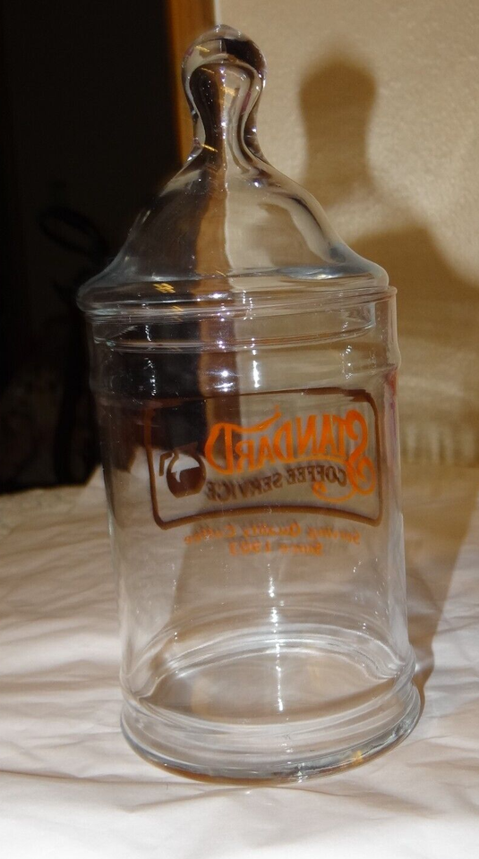 Vintage Advertising Lidded Glass canister Standard Coffee Service ...