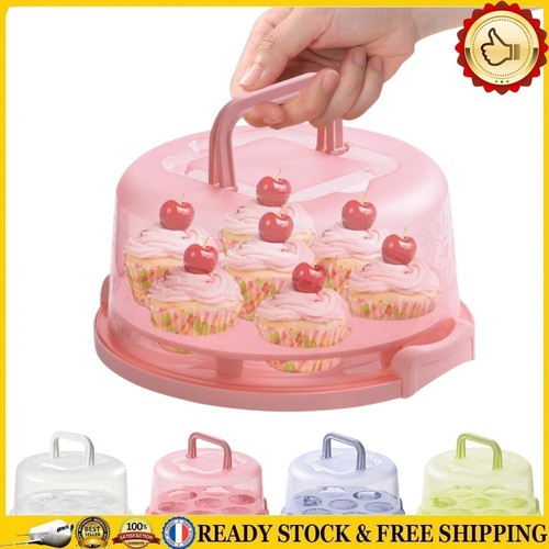8 Inch Cake Holder with Lid and Handle Cake Stand Round for Transport ...