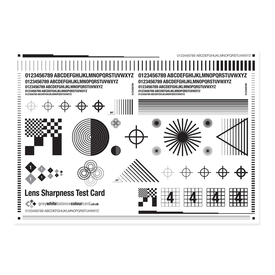 Camera Lens Sharpness Test Card - A4 size (210mm x 297mm) | eBay