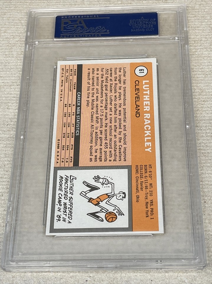 1970 Topps basketball #61 Luther Rackley PSA 9-MINT | eBay